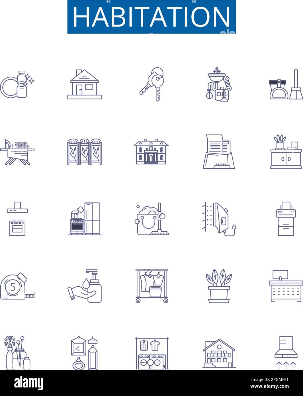 Habitation line icons signs set. Design collection of Accommodation ...