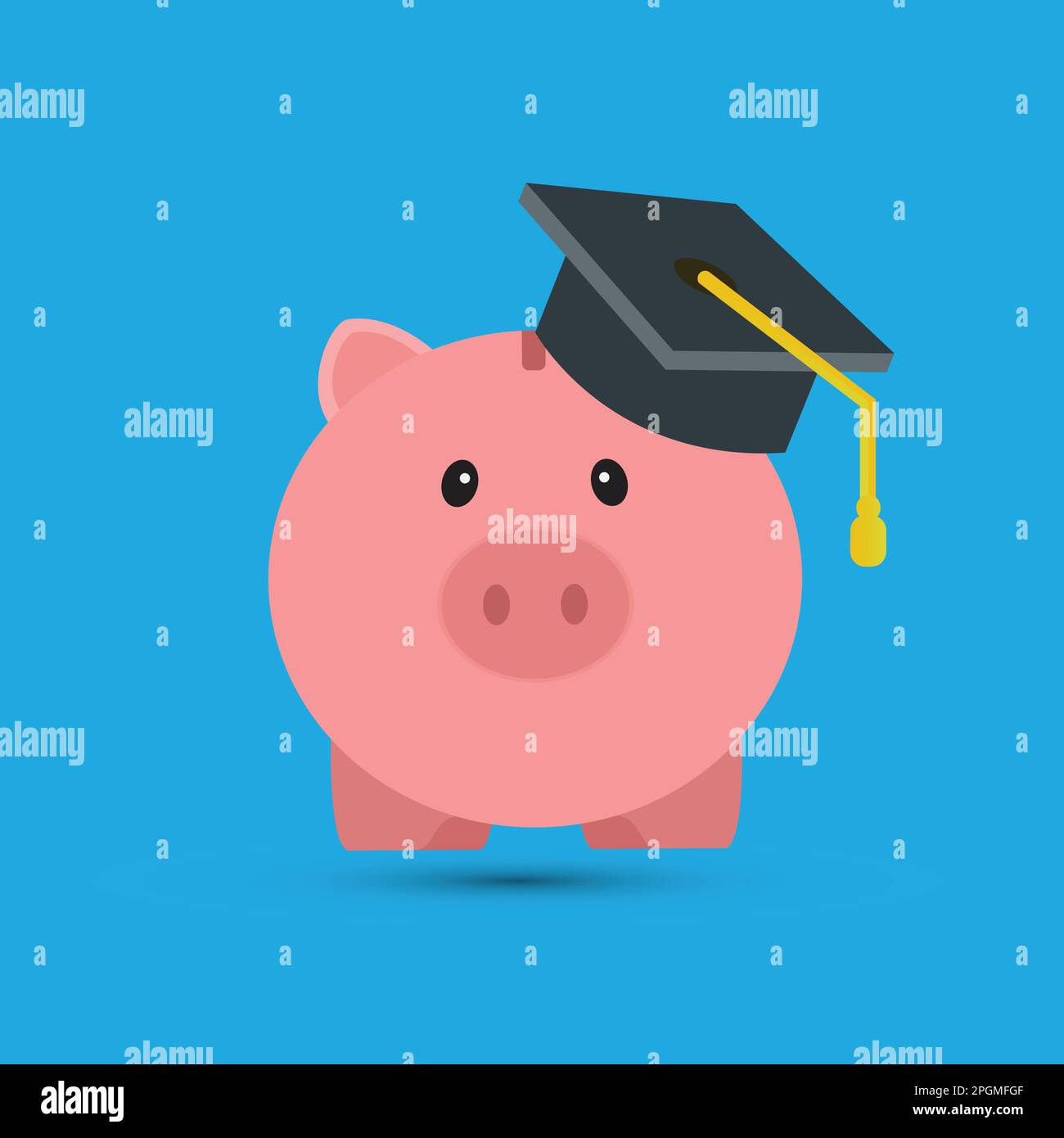 Piggy bank mortarboard Stock Vector Images - Alamy