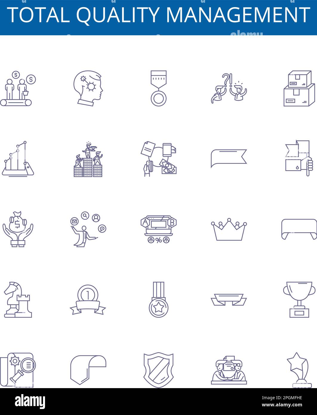 Total quality management line icons signs set. Design collection of ... Total quality management line icons signs set. Design collection of ...