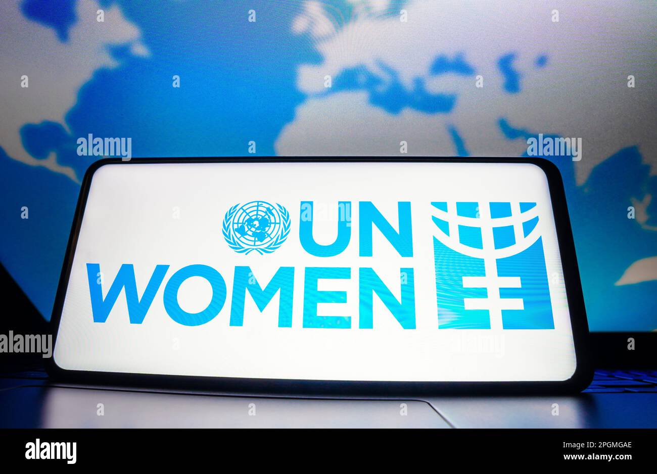 In this photo illustration, the United Nations Entity for Gender ...