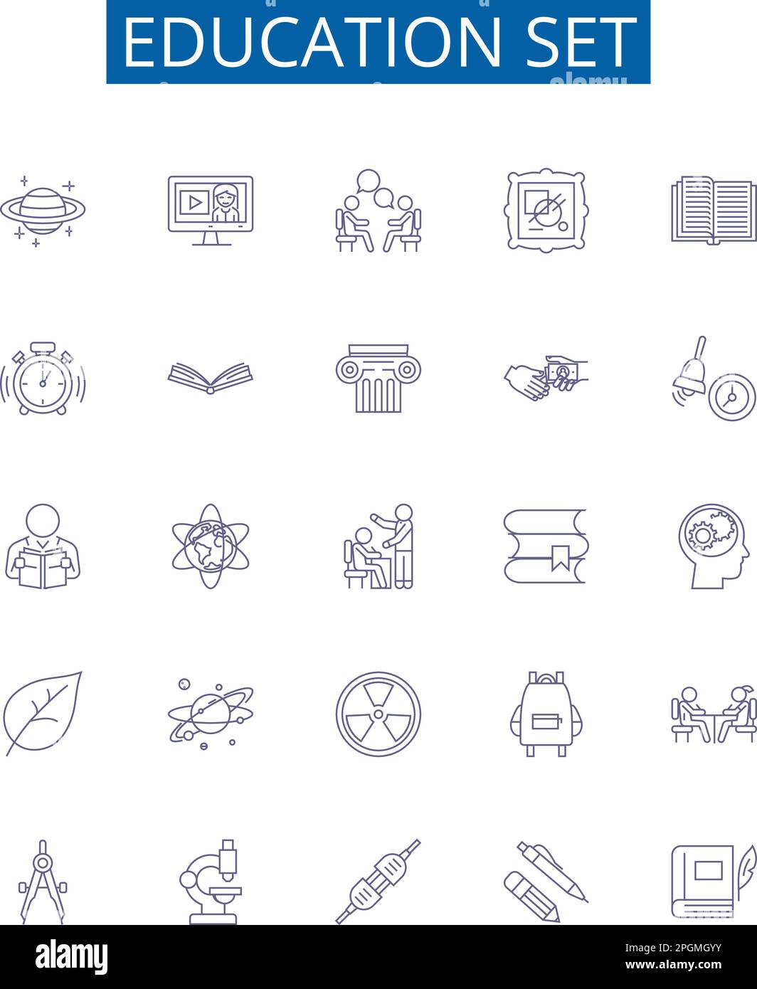Education set line icons signs set. Design collection of Teaching ... Education set line icons signs set. Design collection of Teaching ...