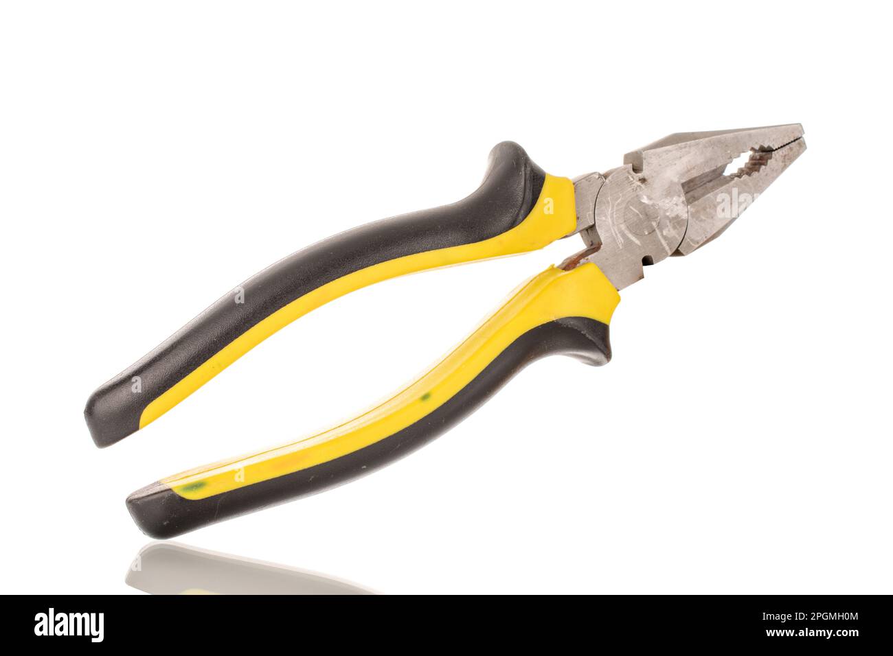 Single combination pliers, macro, isolated on white background Stock ...