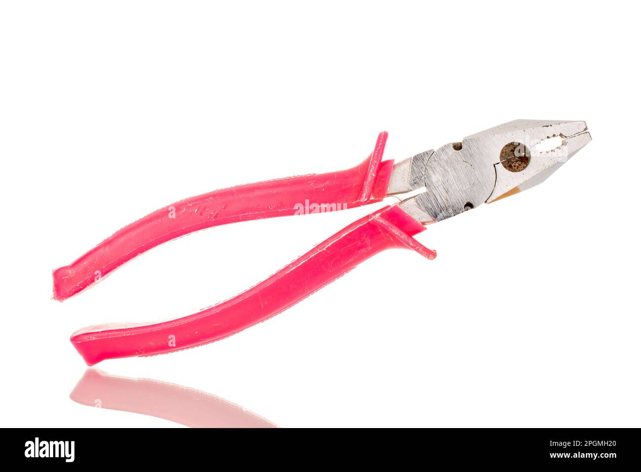 Single combination pliers, macro, isolated on white background Stock ...