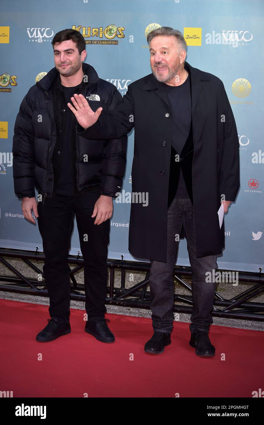 Rome, Italy. 22nd Mar, 2023. Francesco Brun and Christian De Sica ...