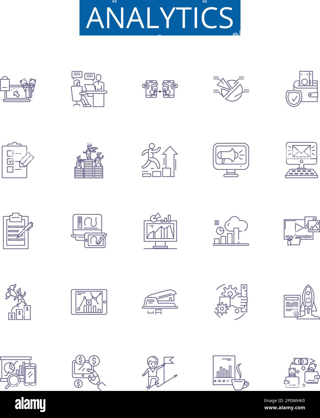 Analytics Line Icons Signs Set Design Collection Of Analytics