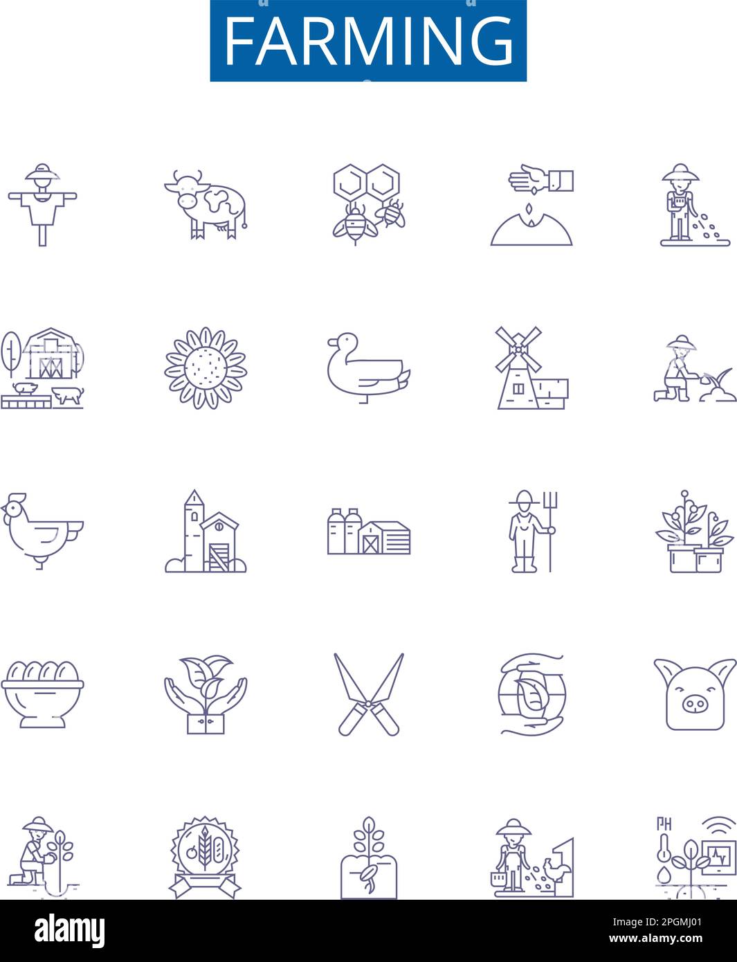 Farming Line Icons Signs Set Design Collection Of Cropping