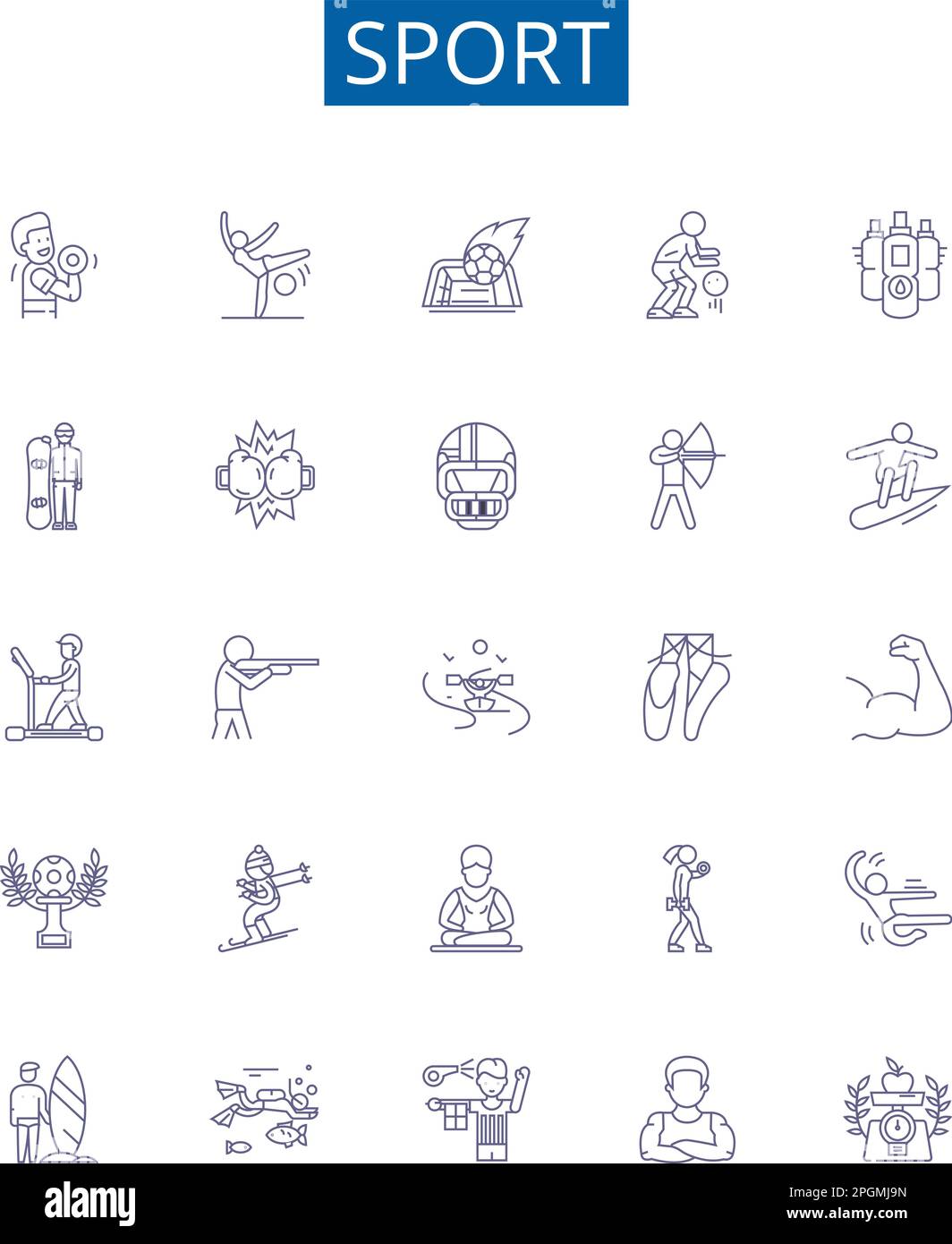 Sport line icons signs set. Design collection of Sport, Athletics ...