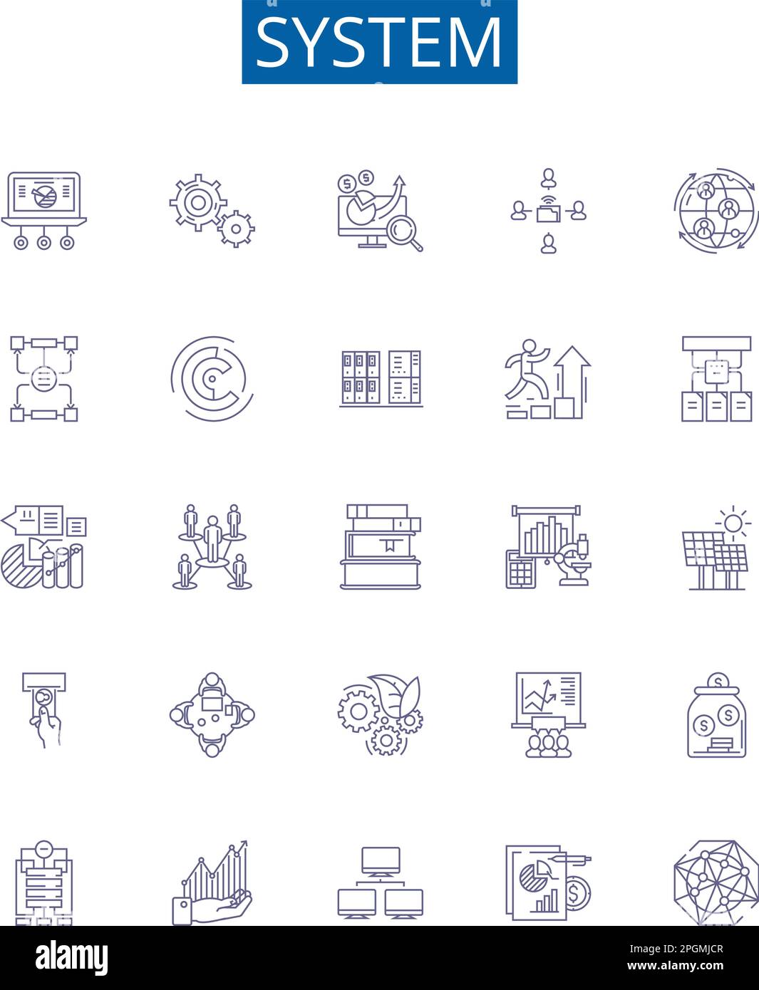 System line icons signs set. Design collection of System, Network ... System line icons signs set. Design collection of System, Network ...