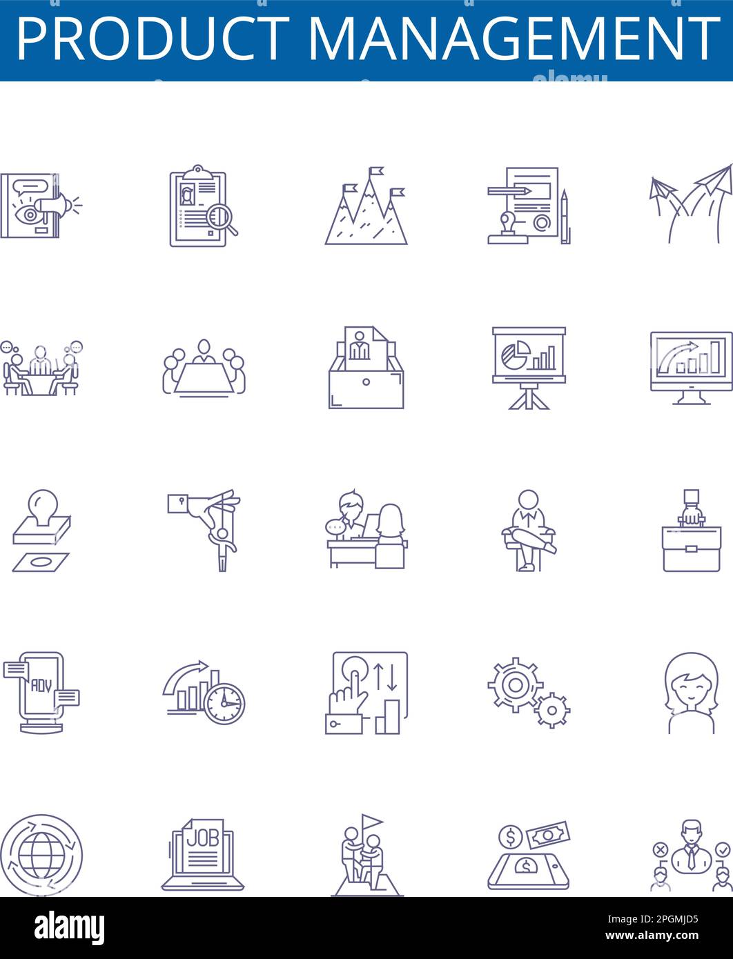 Product management line icons signs set. Design collection of Product ...