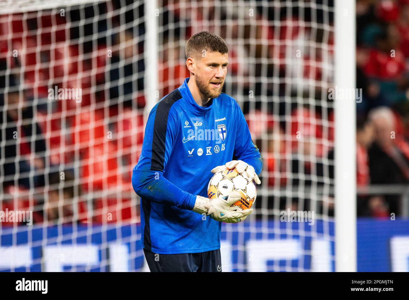 Copenhagen, Denmark. 23rd Mar, 2023. Reserve goalkeeper Jesse Joronen ...