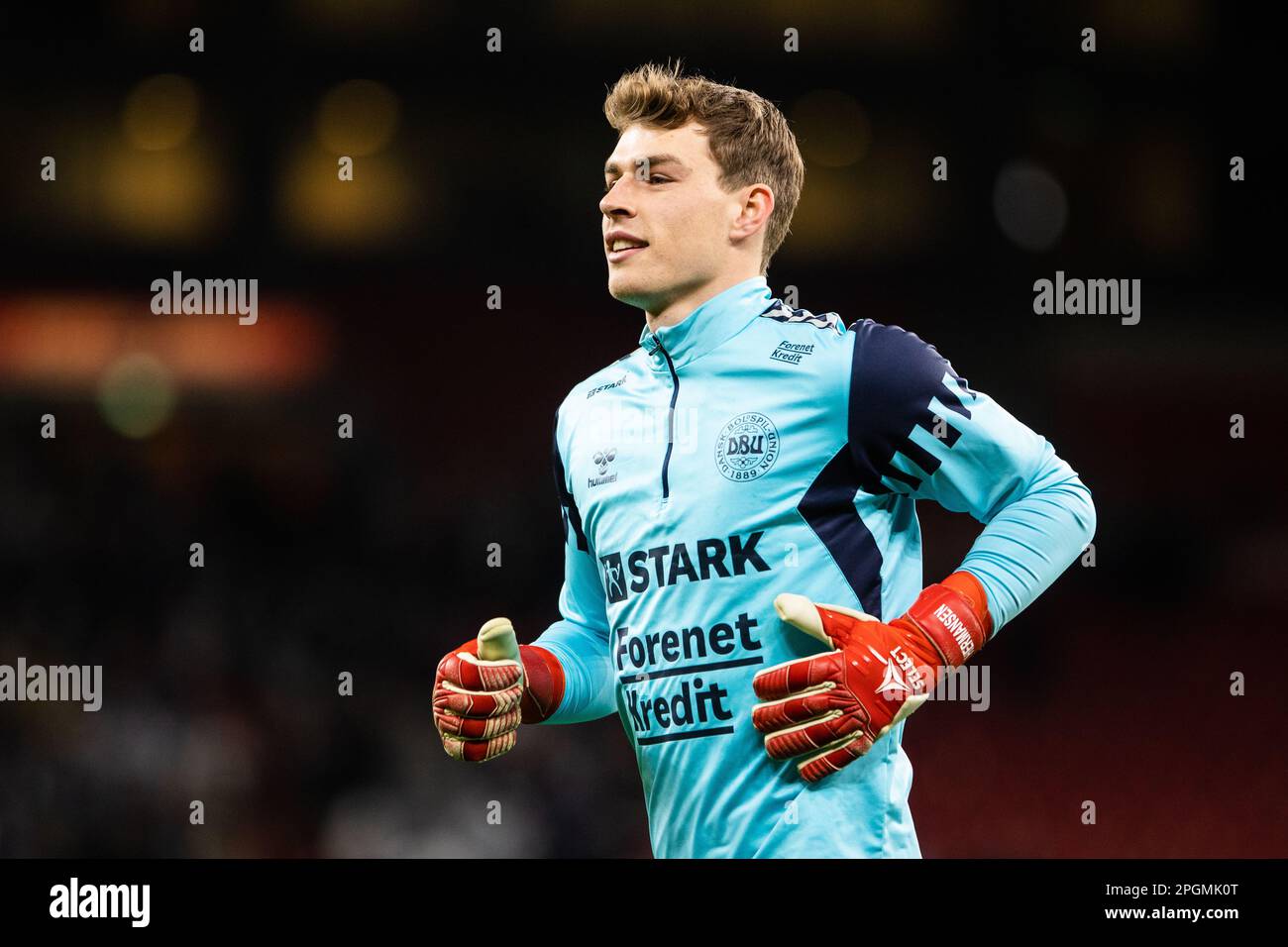 Copenhagen, Denmark. 23rd Mar, 2023. Reserve goalkeeper Mads Hermansen ...