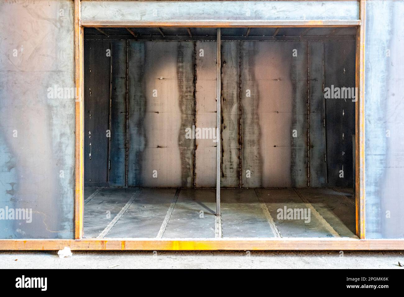 Open metal shipping container Stock Photo - Alamy