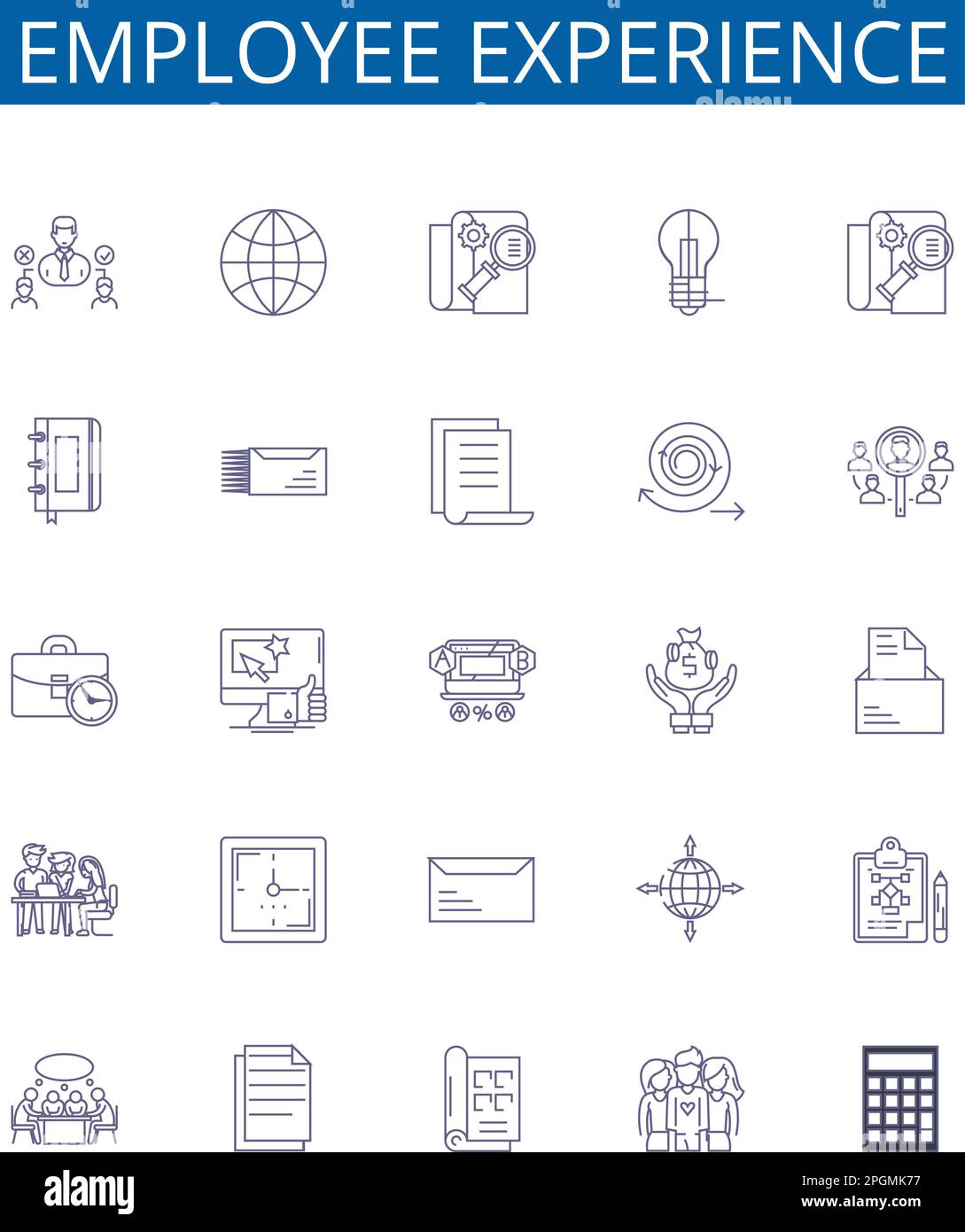 Employee Experience Line Icons Signs Set Design Collection Of Employee Experience Engagement