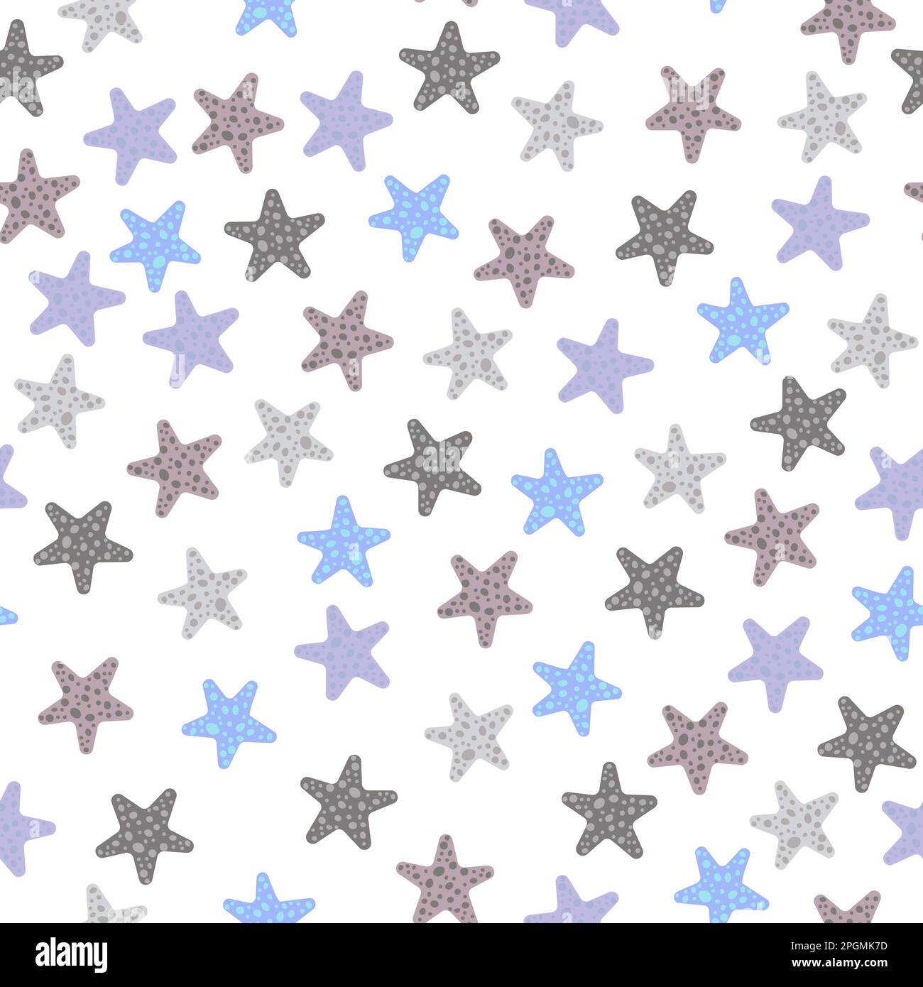 Vector seamless pattern with starfish.Underwater cartoon creatures ...