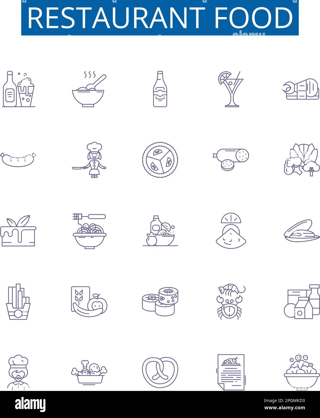 Restaurant Food Line Icons Signs Set Design Collection Of Cuisine Meal Dining Delicacy