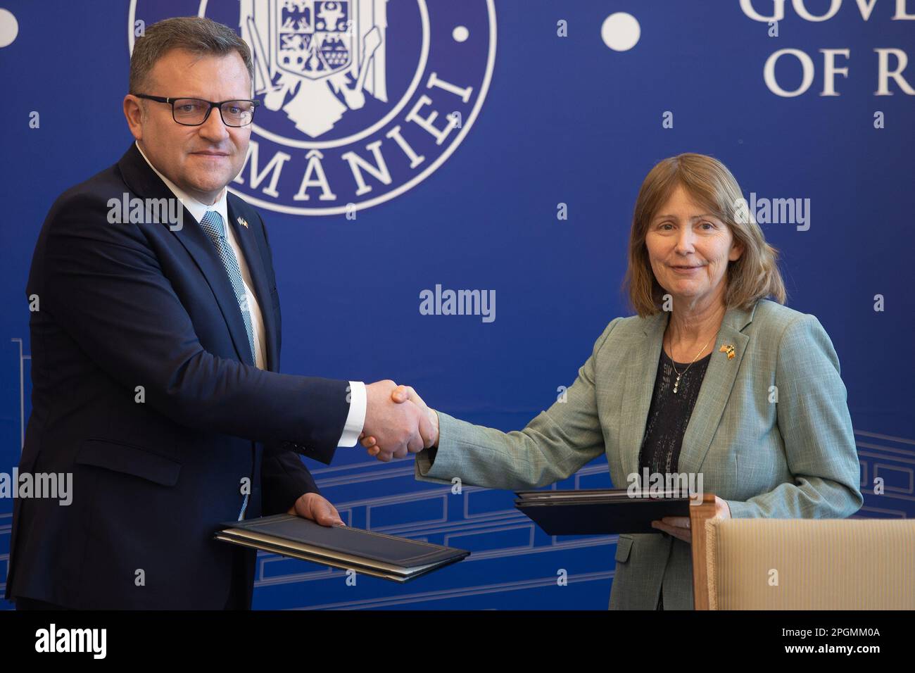 Bucharest, Romania. 23rd Mar, 2023: Kathleen Kavalec (R), United States ...
