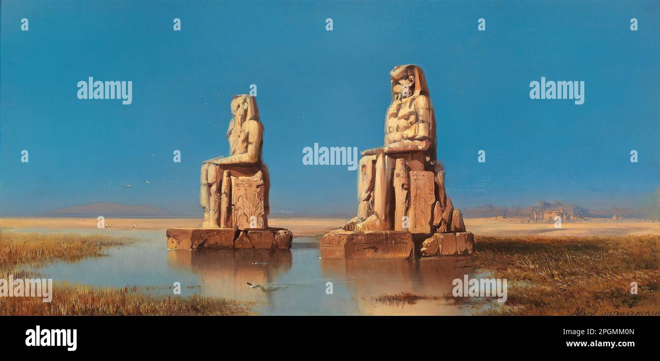 Colossi of memnon painting hi-res stock photography and images - Alamy