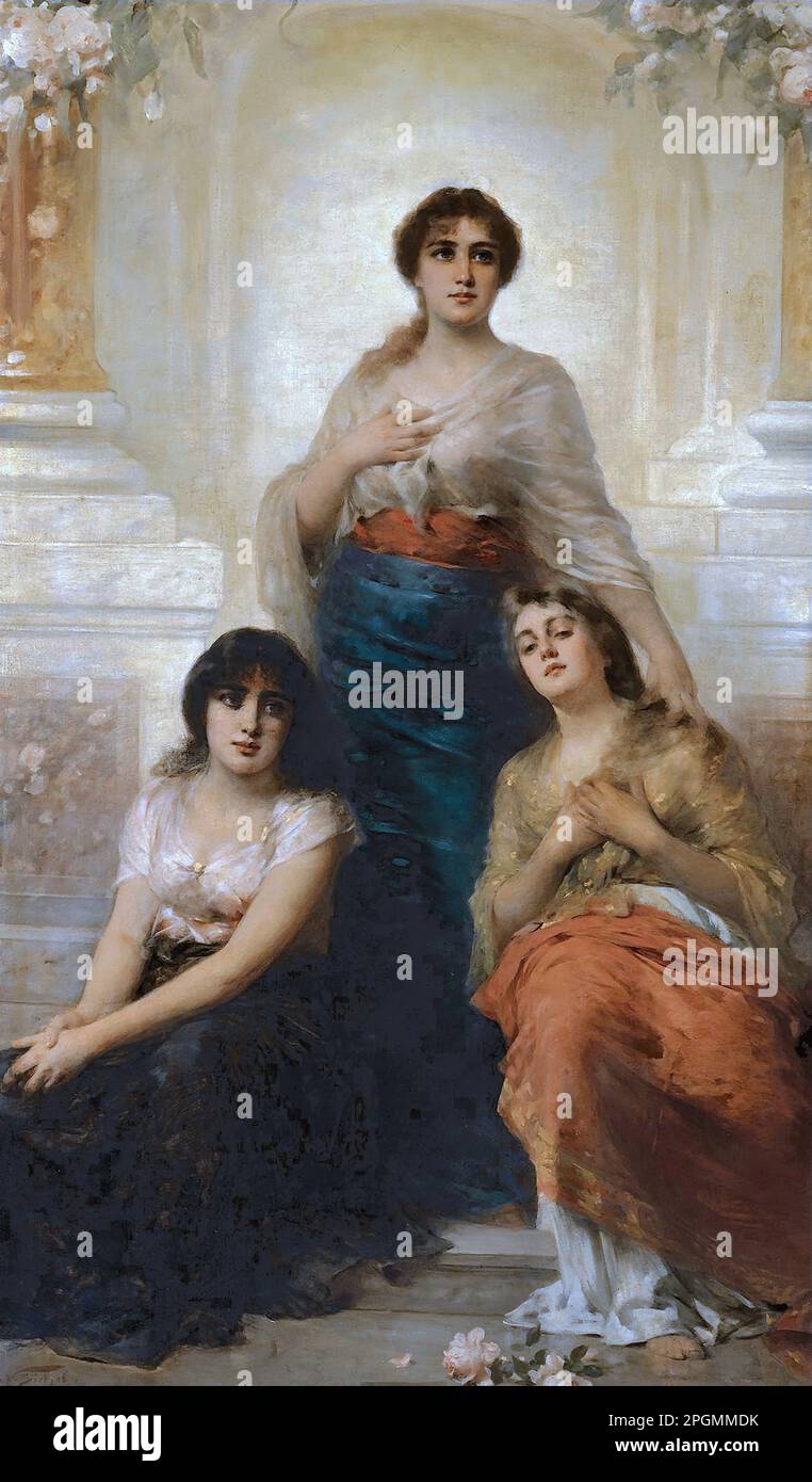Sichel Nathaniel - Three Beauties - German School - 19th Century ...