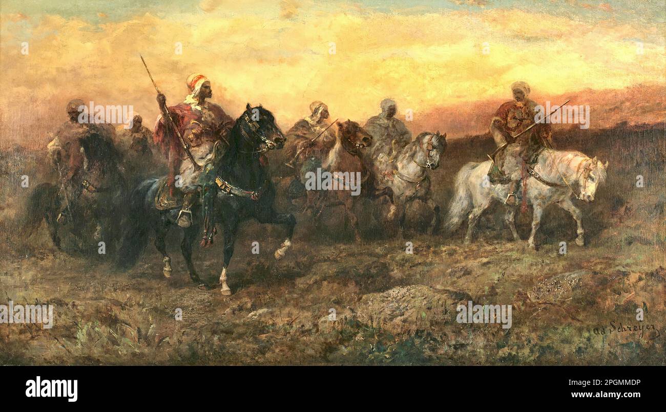 Schreyer Adolf - Bedouin Riders - German School - 19th and Early 20th ...