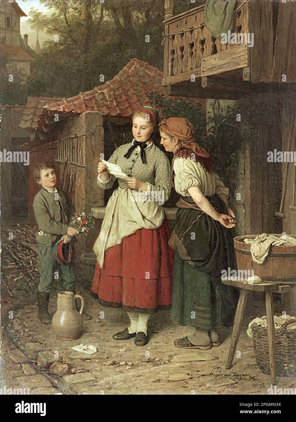 Bremen Johann Georg Meyer Von - the Letter - German School - 19th ...