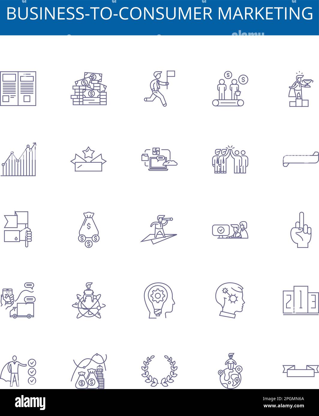 Business-to-consumer marketing line icons signs set. Design collection ... Business-to-consumer marketing line icons signs set. Design collection ...