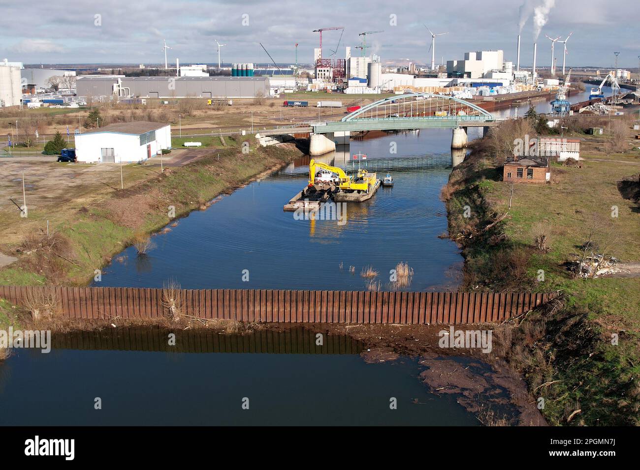 Magdeburg, Germany. 27th Feb, 2023. View of the construction site in ...