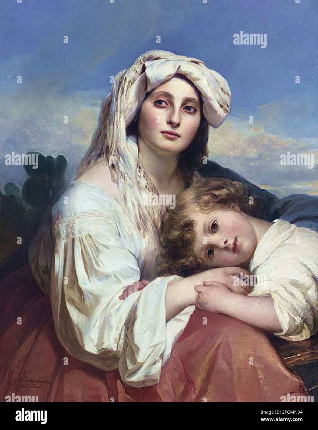 Winterhalter Franz Xavier - Italian Woman With Child - German School ...