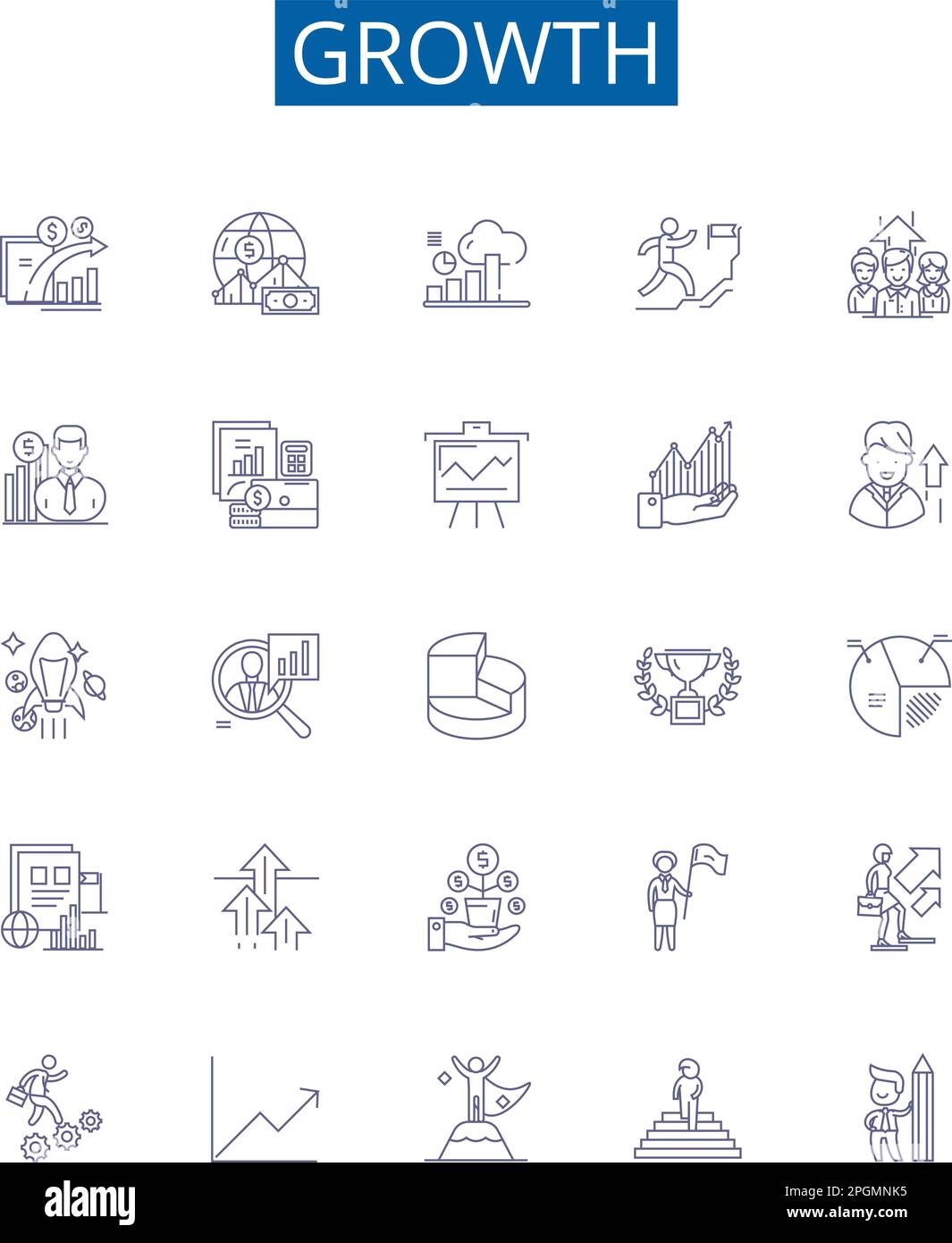 Growth line icons signs set. Design collection of Expansion ...