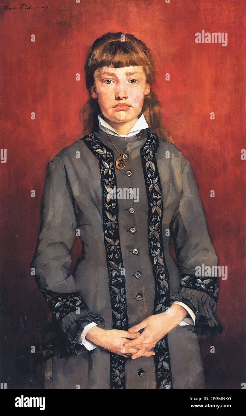 Trubner Wilhelm - Girl with Folded Hands - German School - 19th Century ...