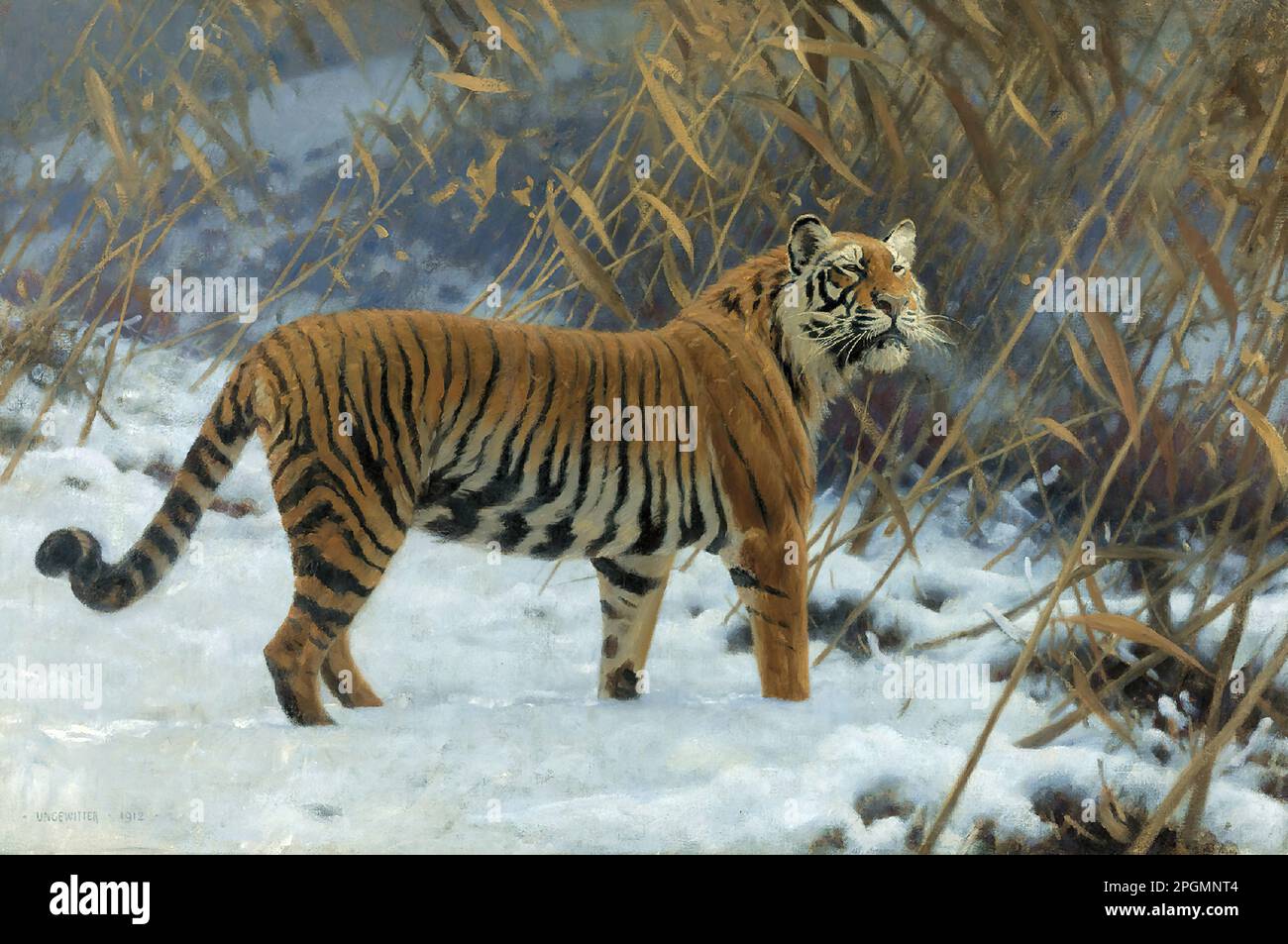 Thunderstorm Hugo - Tiger Prowling in the Snow - German School - 19th ...