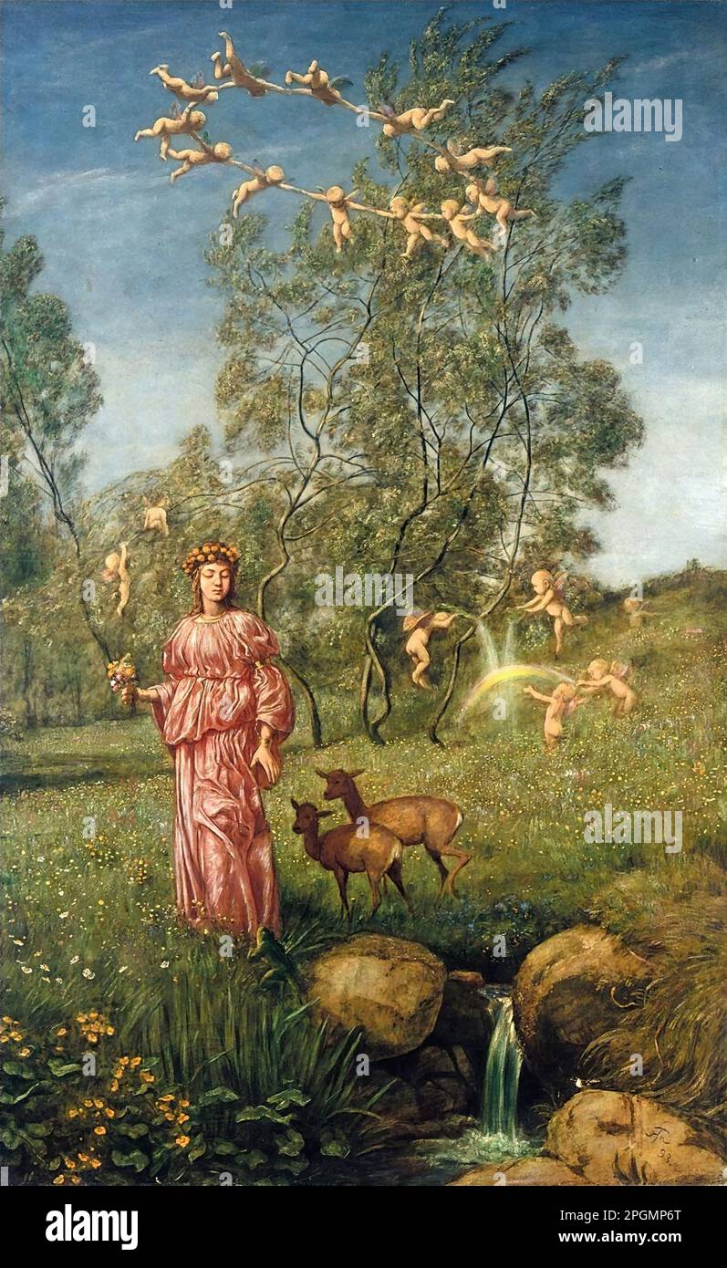 Thoma Hans - Spring Fairy Tales An Allegory - German School - 19th ...