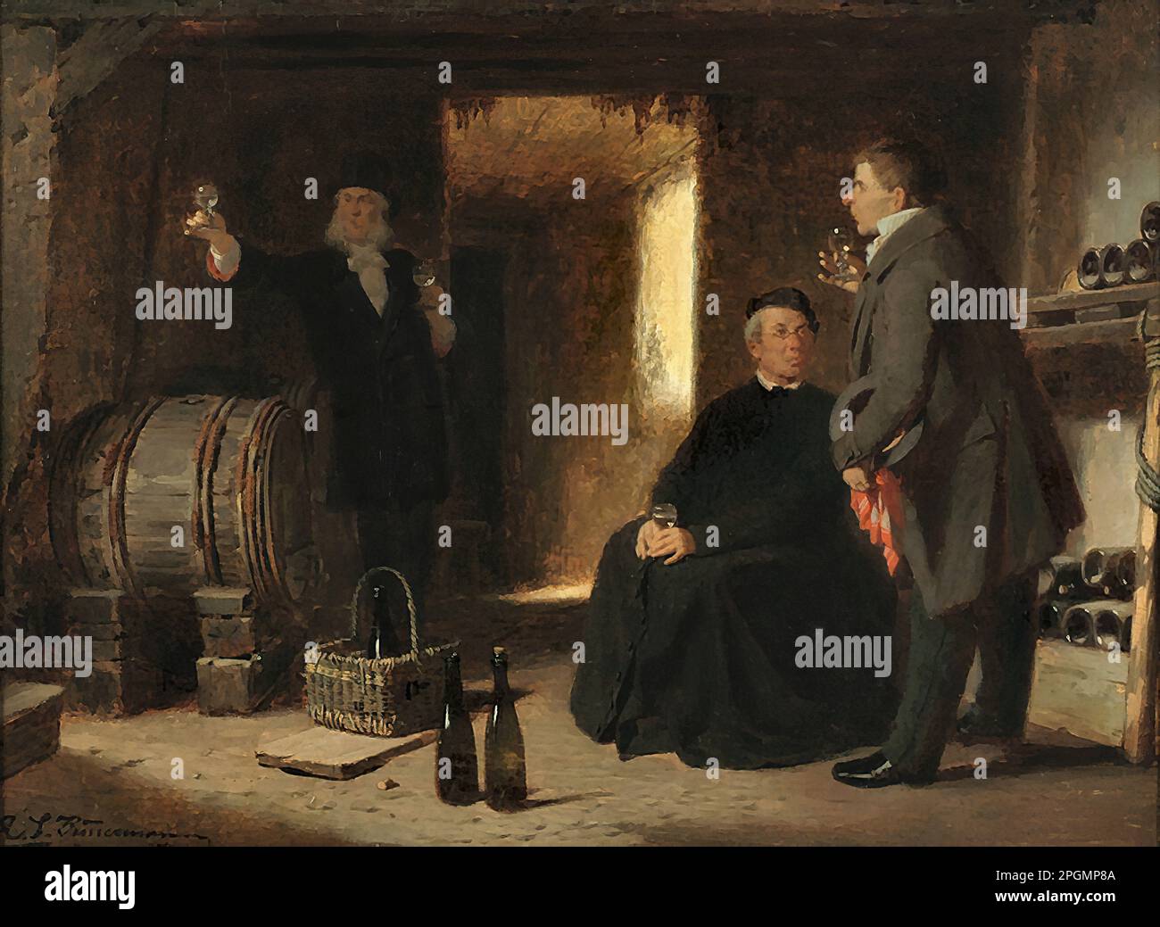 Zimmermann Reinhard Sebastian - Wine Tasting - German School - 19th and ...