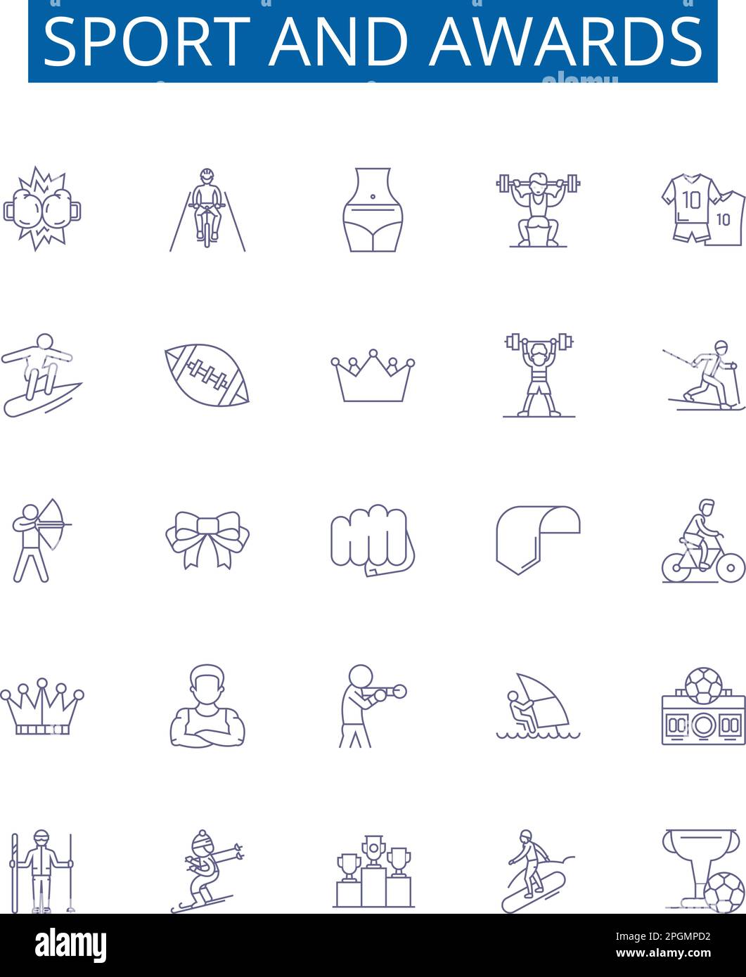 Sport and awards line icons signs set. Design collection of Sports ...