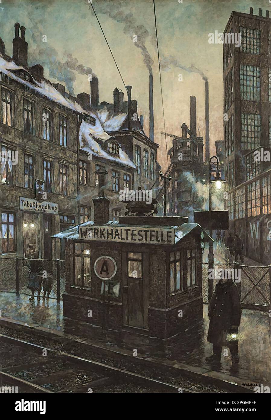 Baluschek Hans - work station (workers' houses) - German School - 19th ...