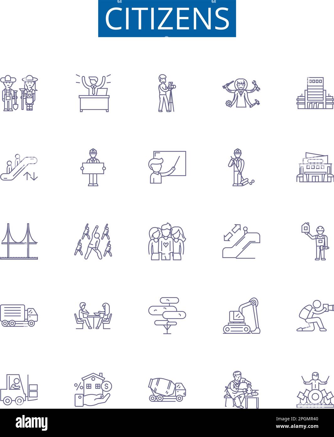 Citizens line icons signs set. Design collection of Citizens ...
