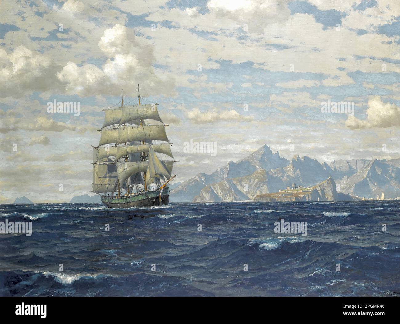 Diemer Michael Zeno Tall Ship Off Crete German School 19th And
