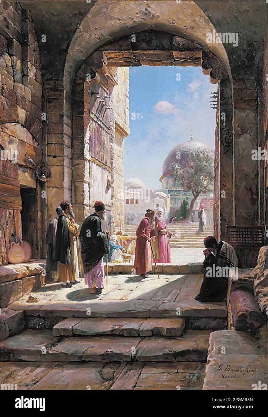 Bauernfeind Gustav - Entrance to the Temple Mount in Jerusalem - German ...