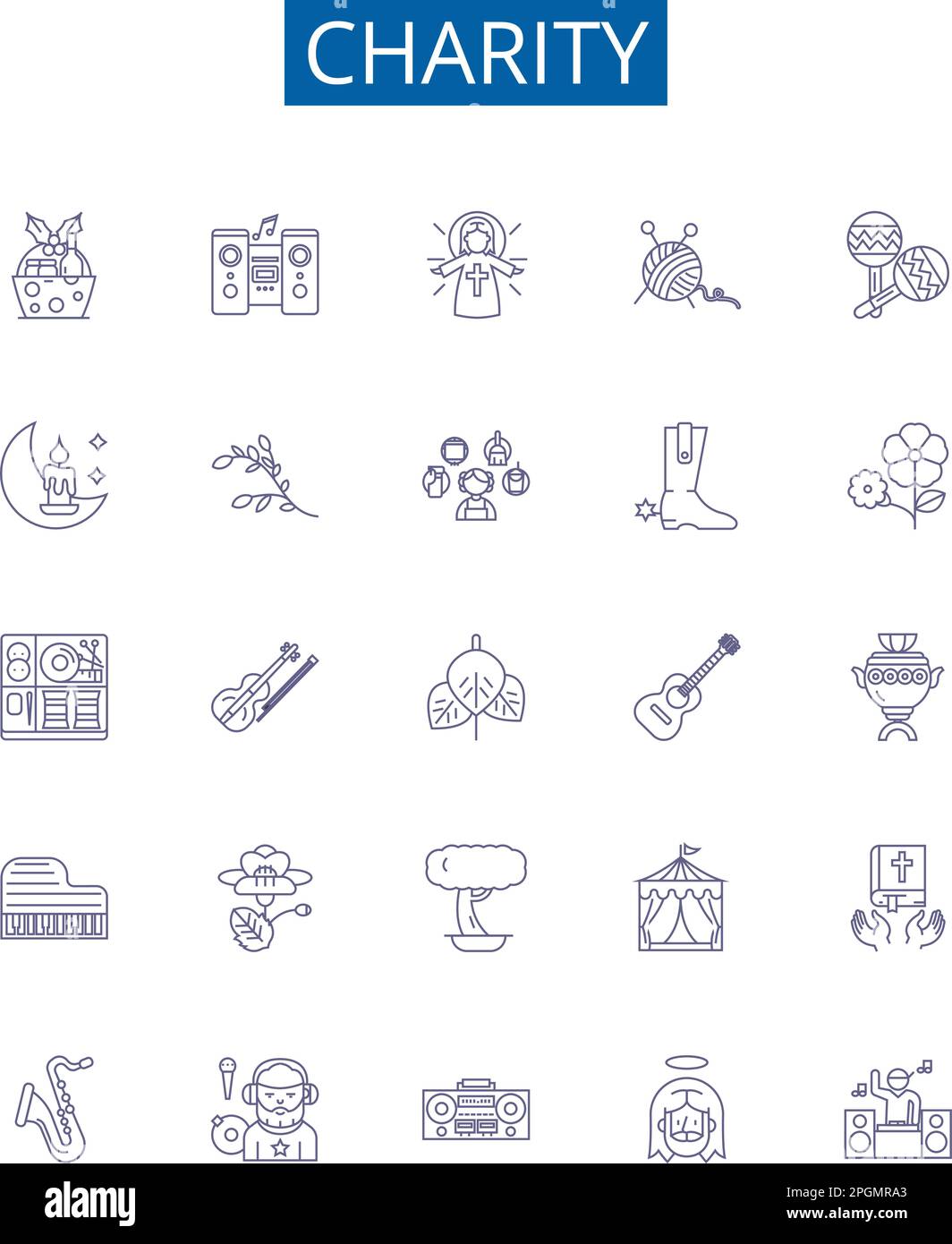 Charity line icons signs set. Design collection of Giving, Kindness ...