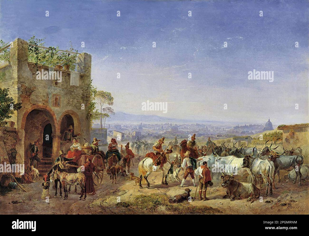 Burkel Heinrich - Cattle Dealer at the Porta San Paolo near Rome ...