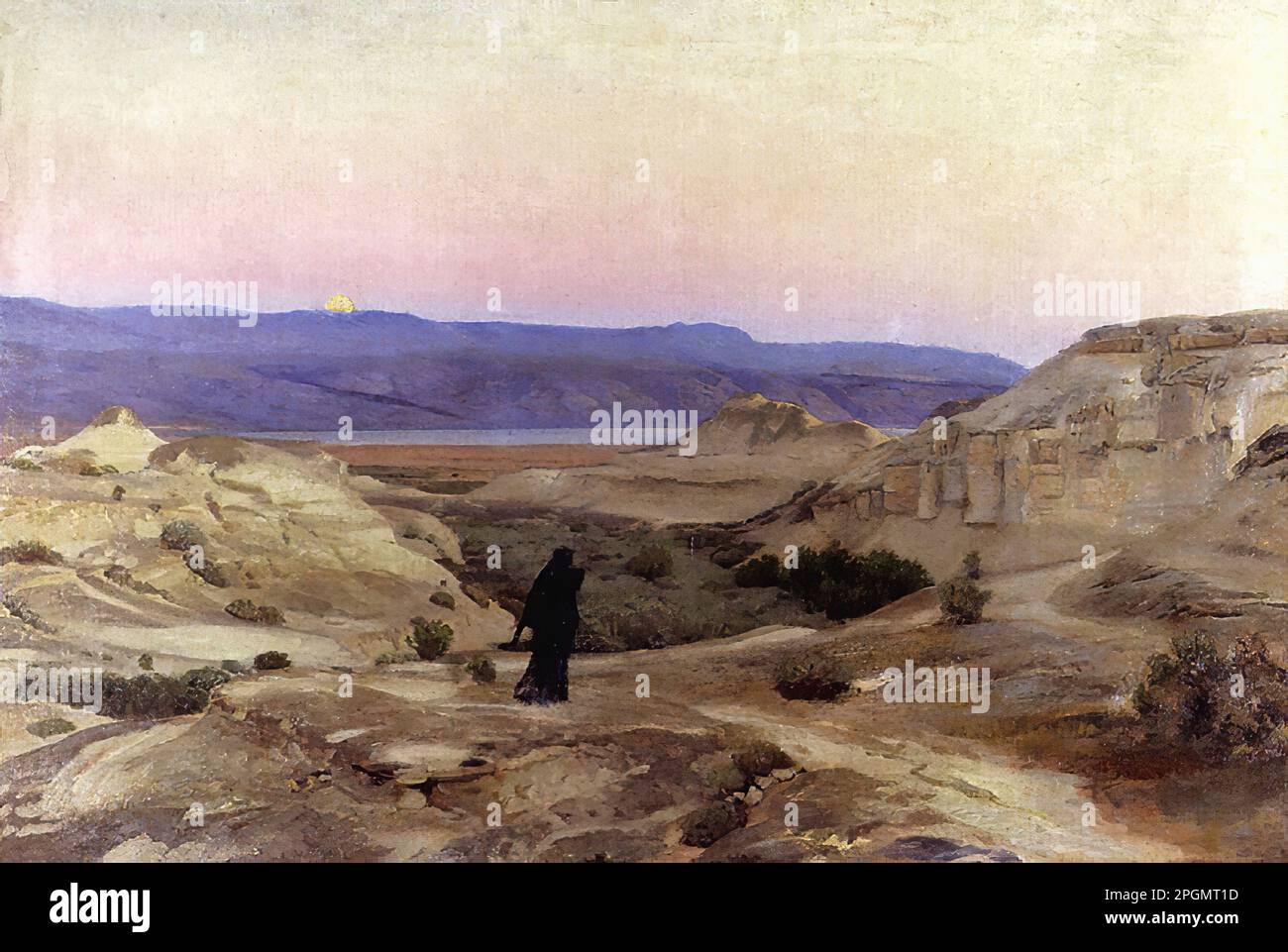 Bauernfeind Gustav - Dead Sea with Moabitergebirge Evening Mood ...