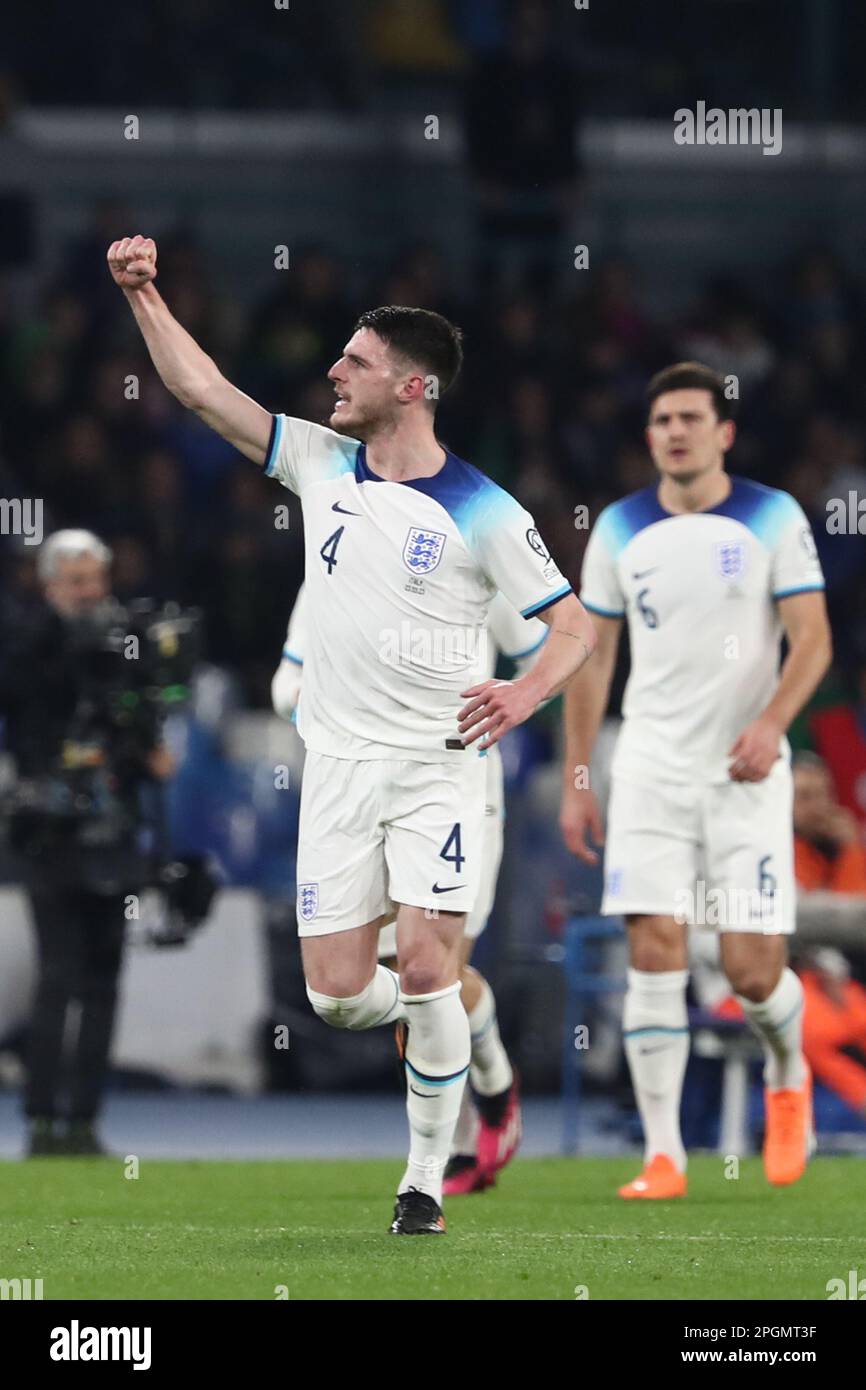 Naples, . 23rd Mar, 2023. Naples, Italy 23.03.2023: Declan Rice score ...