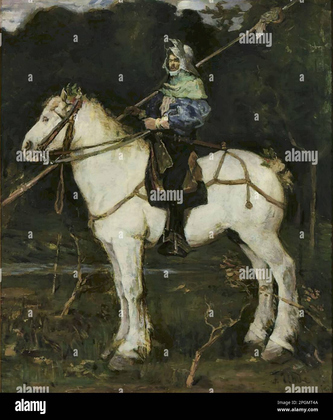 Uhde Fritz Von - Old German Rider - German School - 19th Century - Uhde ...