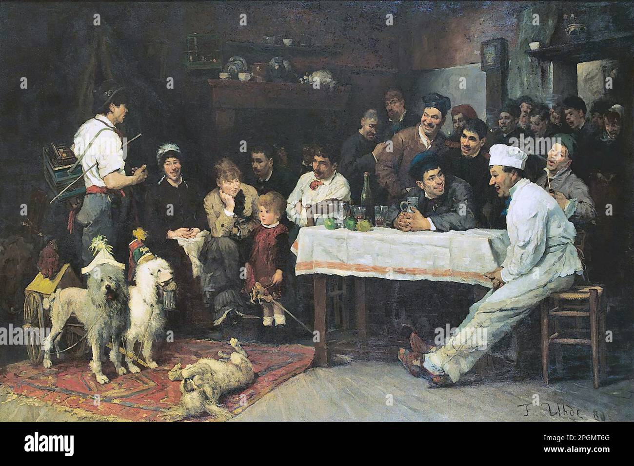 Uhde Fritz Von - the Performing Dogs - German School - 19th and Early ...