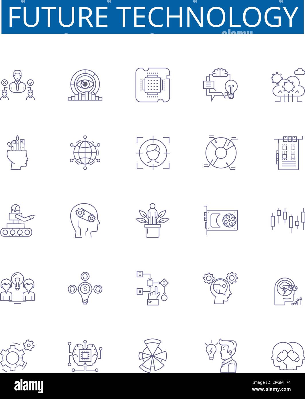 Future technology line icons signs set. Design collection of ... Future technology line icons signs set. Design collection of ...