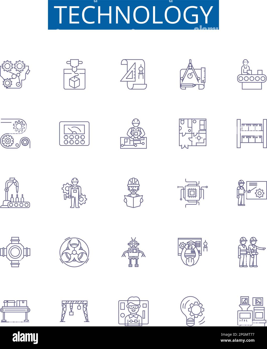 Technology line icons signs set. Design collection of Tech, Gadget ...