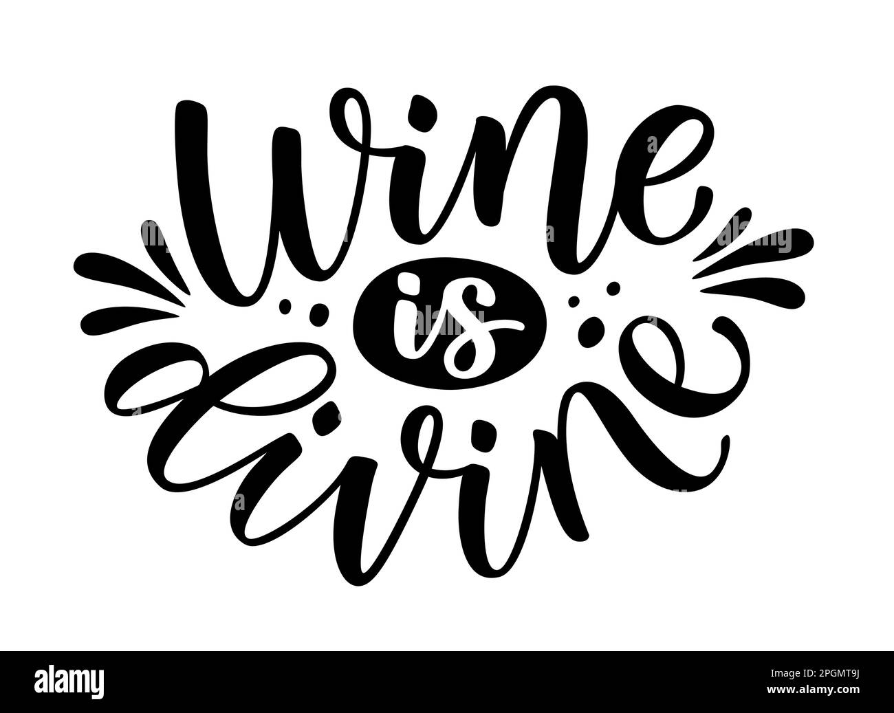 Wine Is Divine Motivation Quote Calligraphy Black Text Wine Is Divine