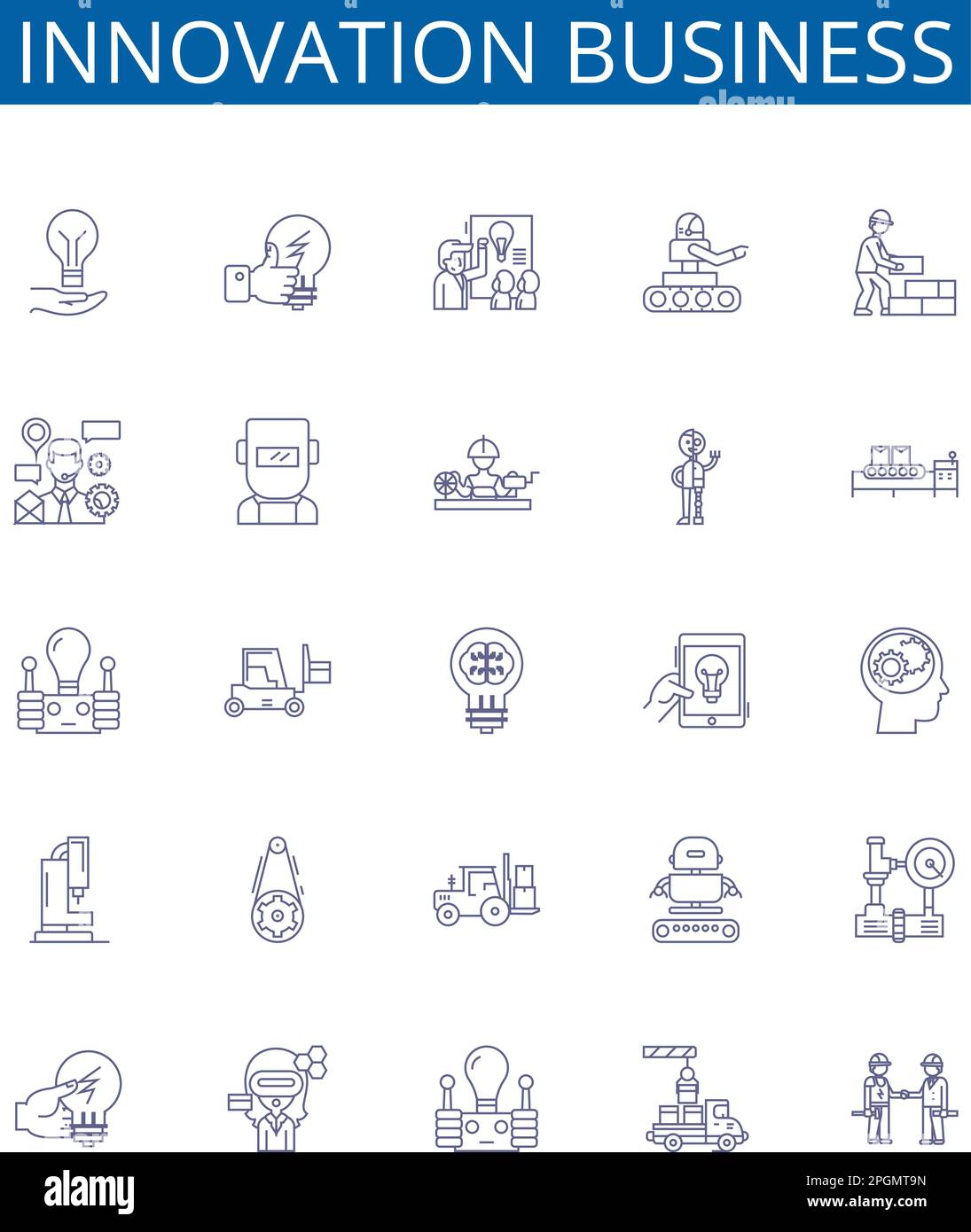 Innovation business line icons signs set. Design collection of ...