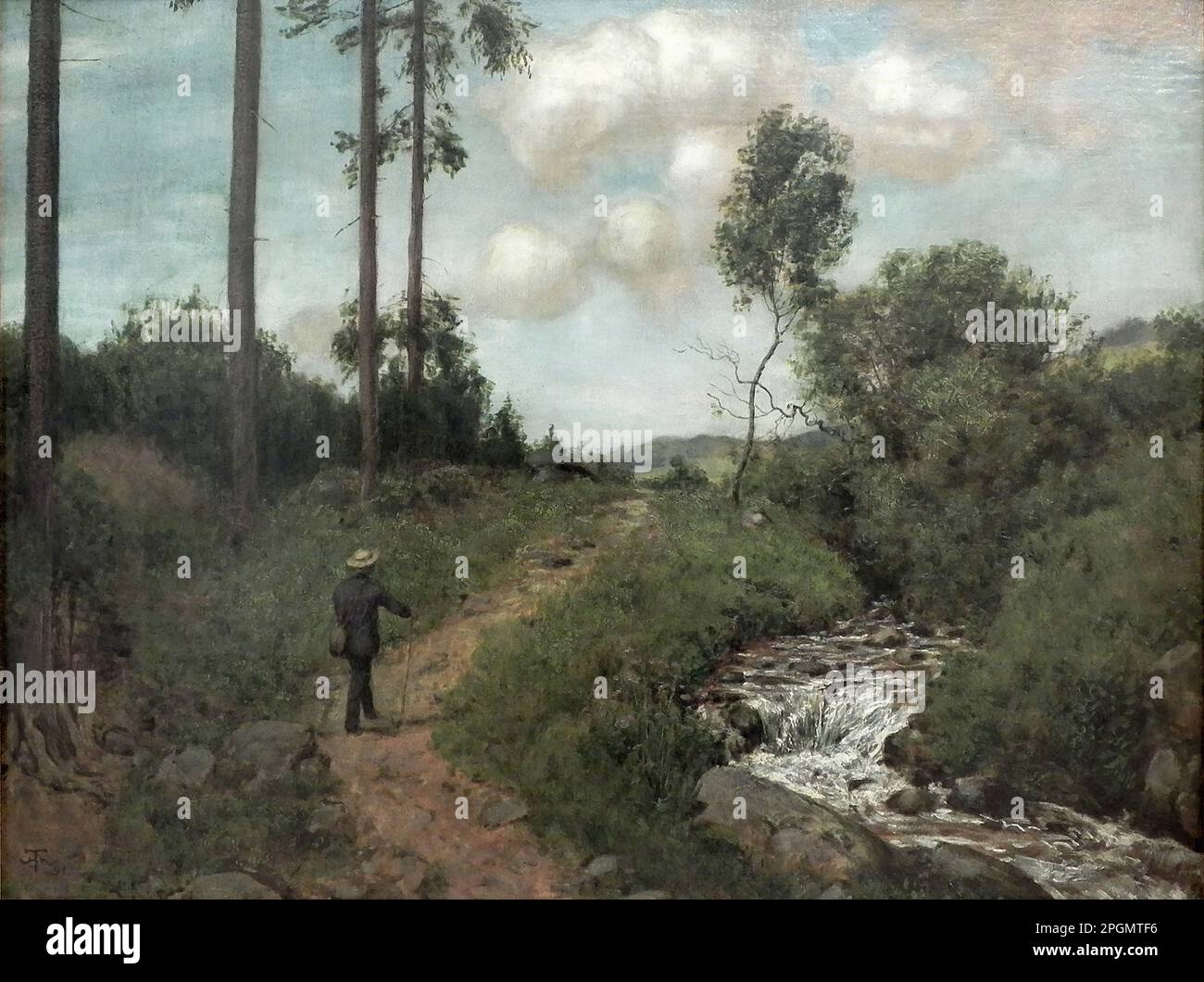 Thoma Hans - Der Wanderer IM Schwarzwald - German School - 19th and Early 20th Century - Thoma ...