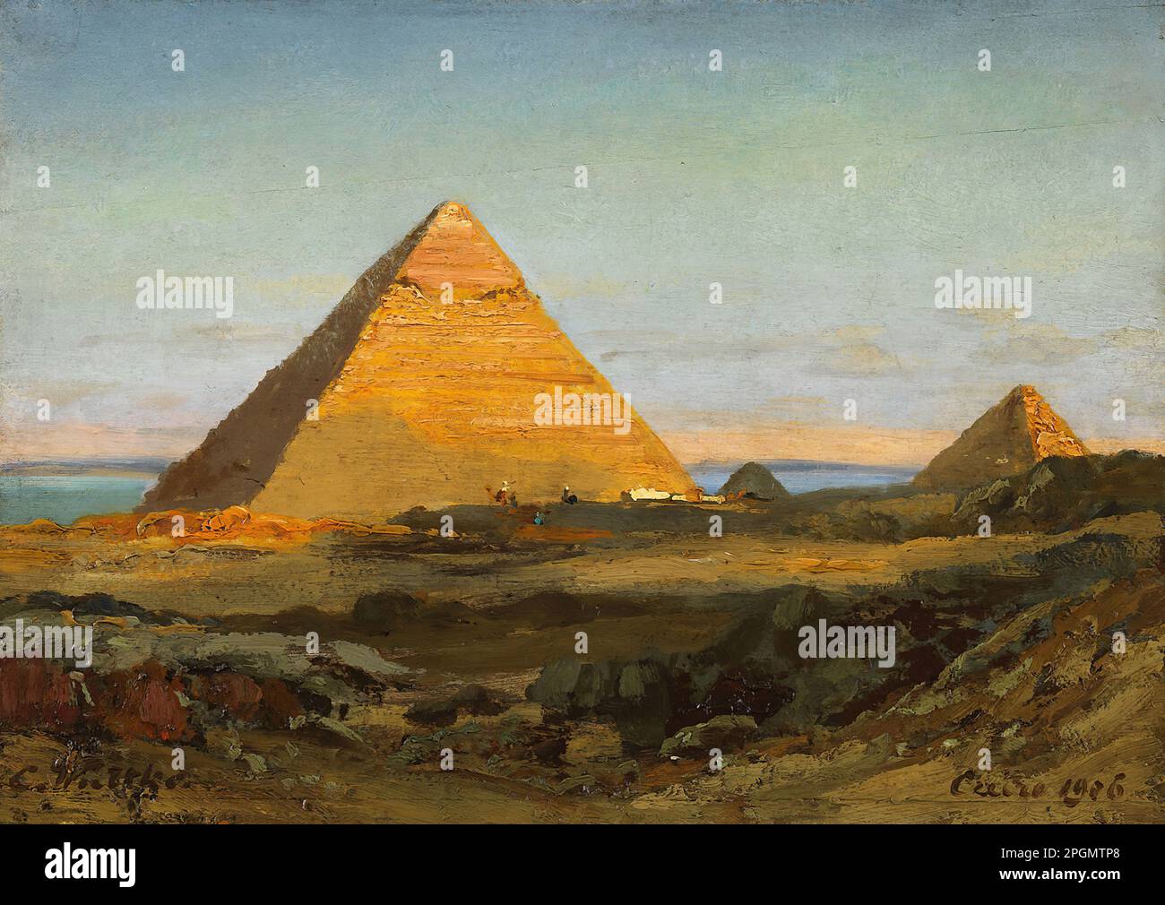 Wuttke Carl - The Pyramids Of Gizeh - German School - 19th And Early ...