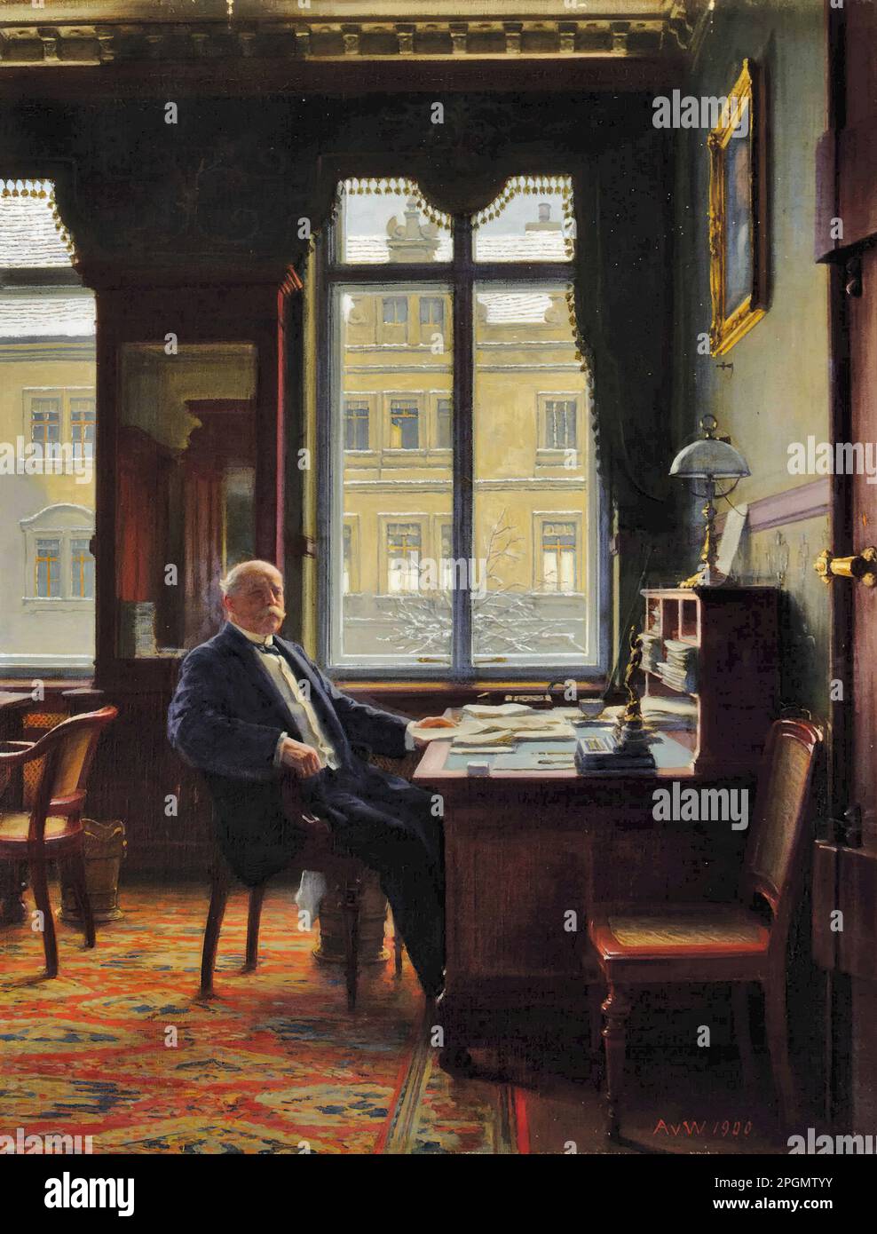 Werner Anton Von - Portrait of a Gentleman at His Desk - German School ...
